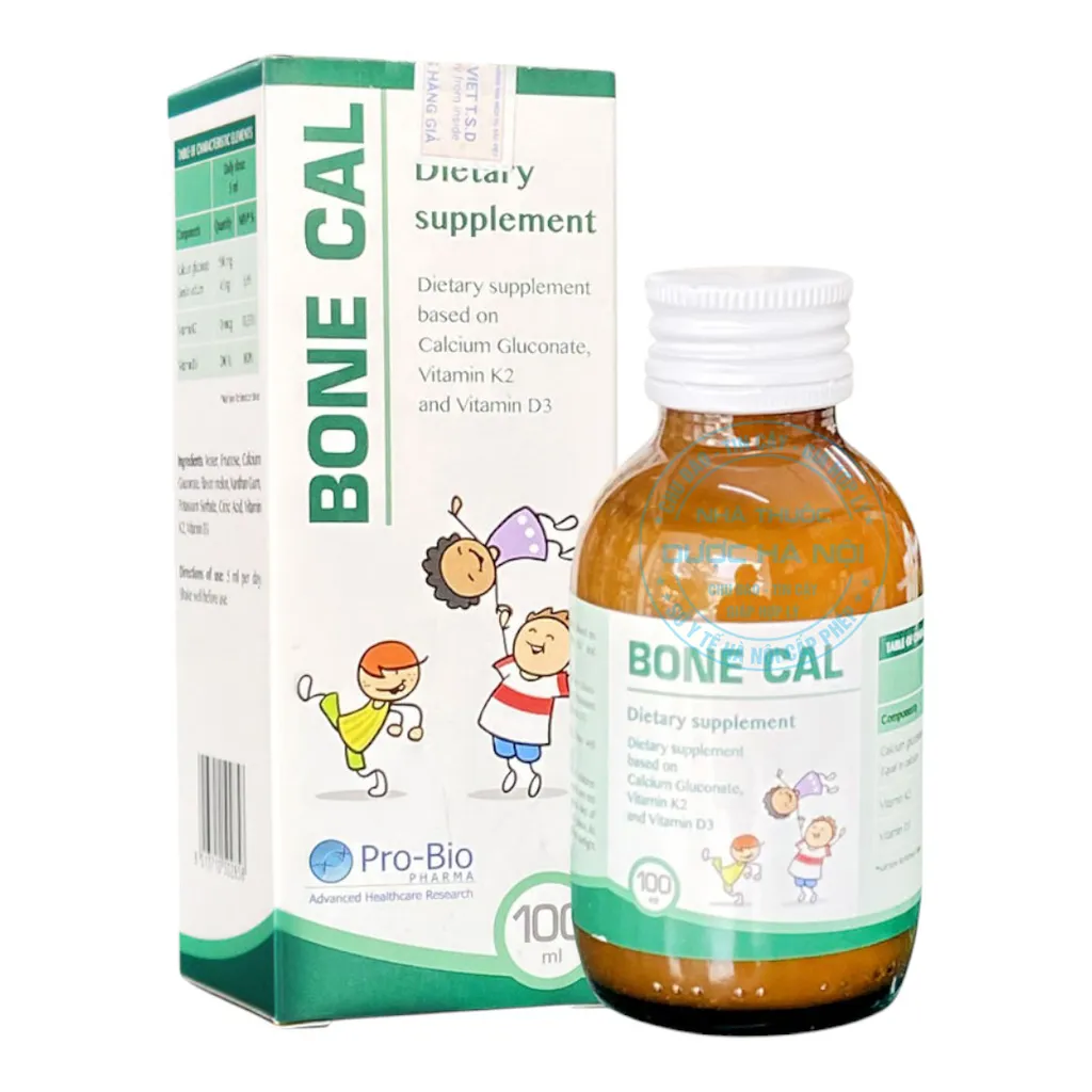 Siro Bone Cal 100ml bổ sung canxi, vitamin D3 và K2 hiệu quả